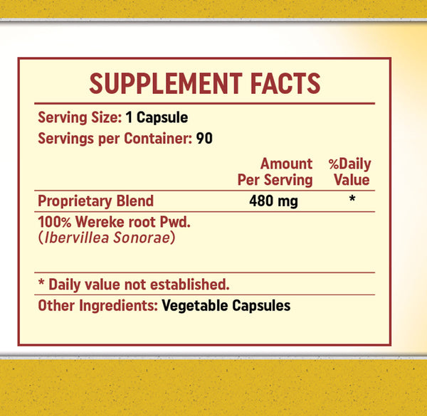 Wereke Raiz de Huereque en Capsulas 2 Frascos 90 caps c/u – Nutriproductos